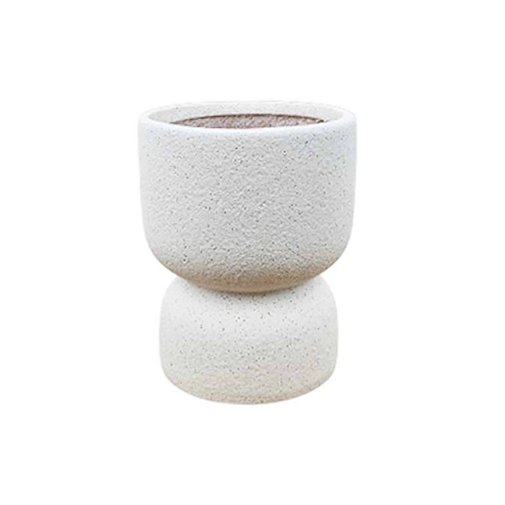 Florero de Cerámica Forma Copa con Efecto Arena - MD ︎ 20% OFF